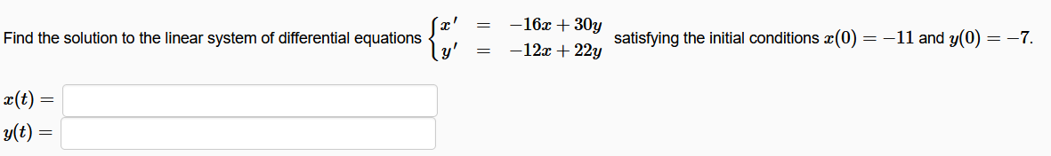 Solved Find the solution to the linear system of | Chegg.com