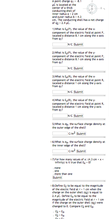Solved A point charge q1-9.1 HC is located at the center of | Chegg.com