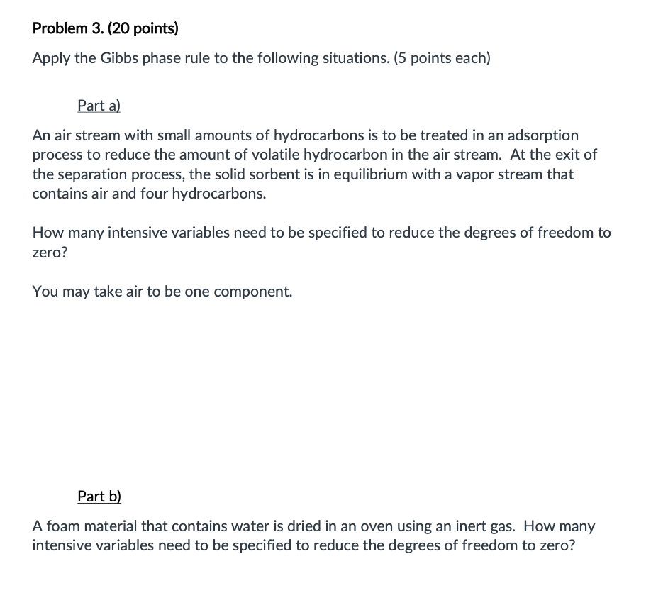 Solved Apply the Gibbs phase rule to the following | Chegg.com