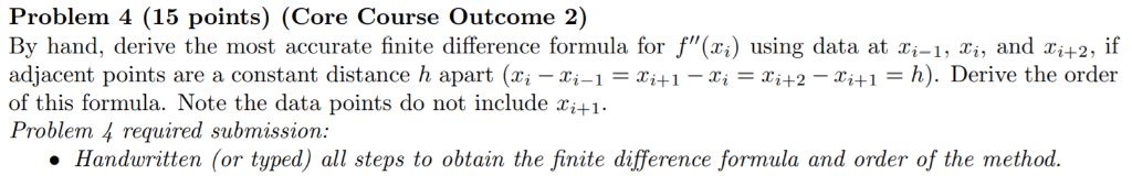 Solved Problem 4 (15 points) (Core Course Outcome 2) By | Chegg.com