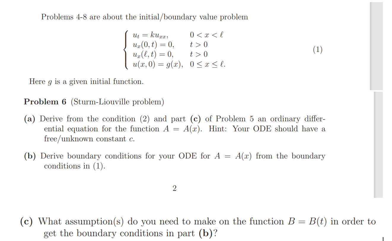 Solved Problems 4-8 are about the initial/boundary value | Chegg.com