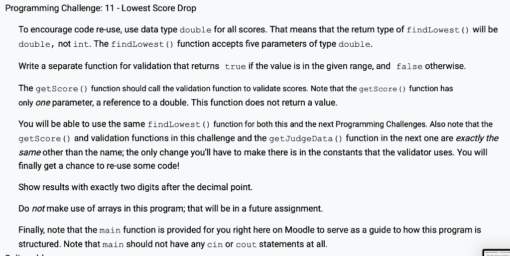 Solved 11. Lowest Score Drop Write a program that calculates | Chegg.com