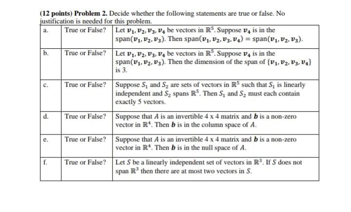 Solved c. (12 points) Problem 2. Decide whether the | Chegg.com
