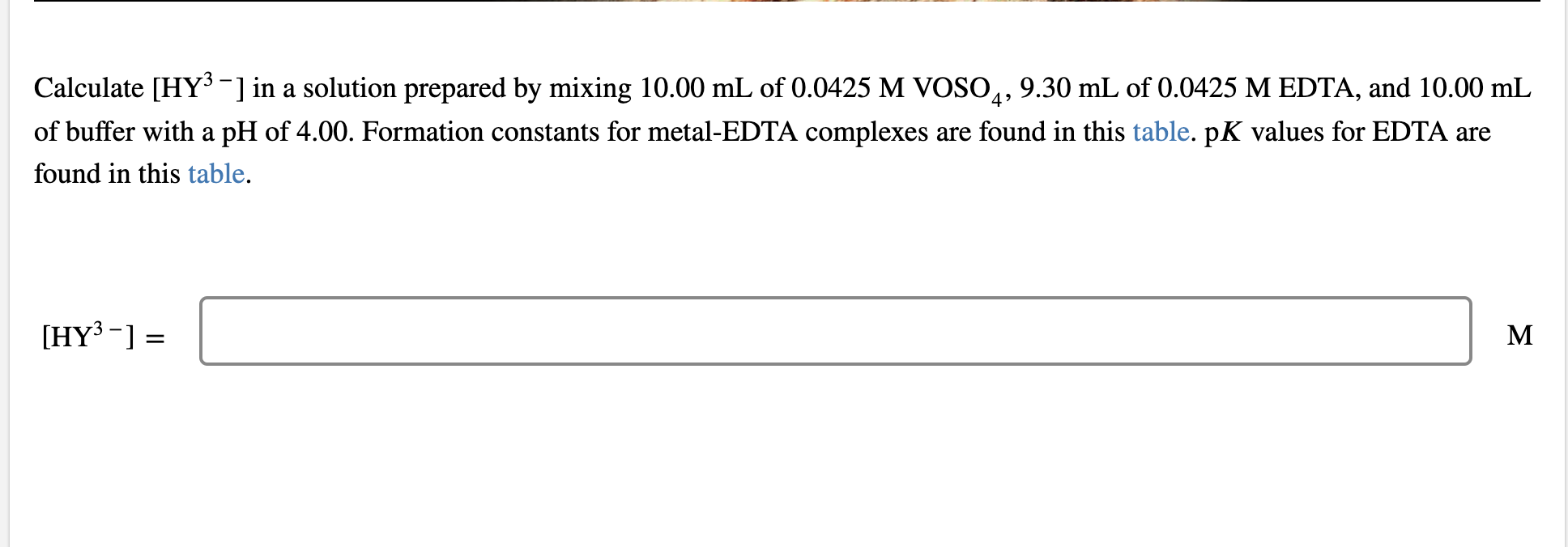 Solved Calculate [HY3 –] in a solution prepared by mixing | Chegg.com