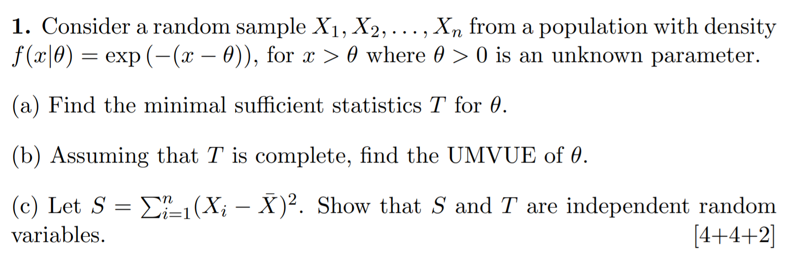 Solved 1. Consider a random sample X1, X2, ..., Xn from a | Chegg.com