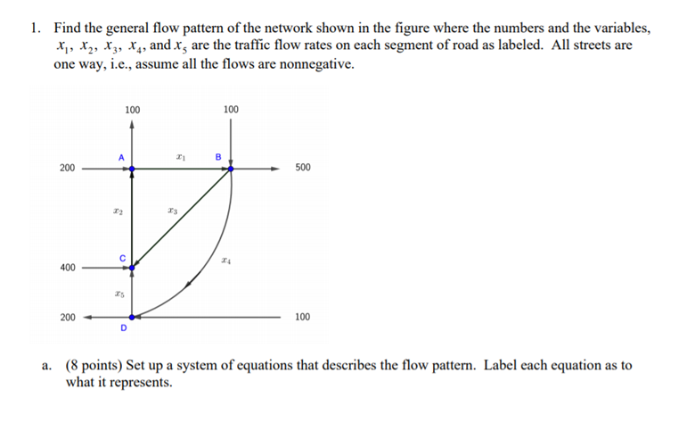 Solved Set up a system of equations that describes the flow | Chegg.com
