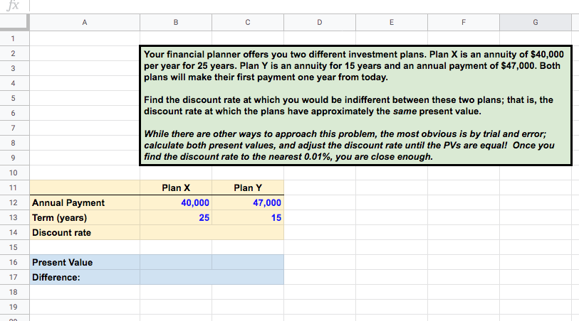 Solved can someone please show me the excel or google sheets | Chegg.com