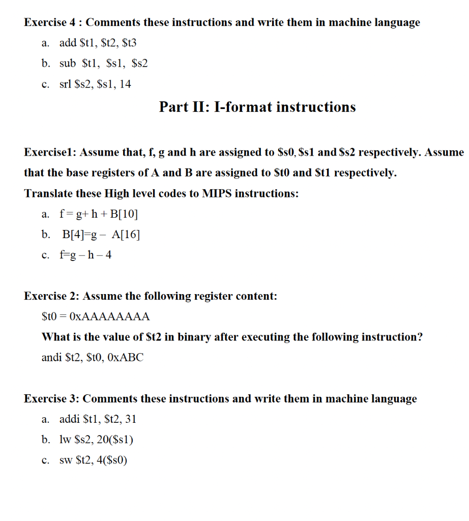 Solved Exercise 4 : Comments these instructions and write | Chegg.com