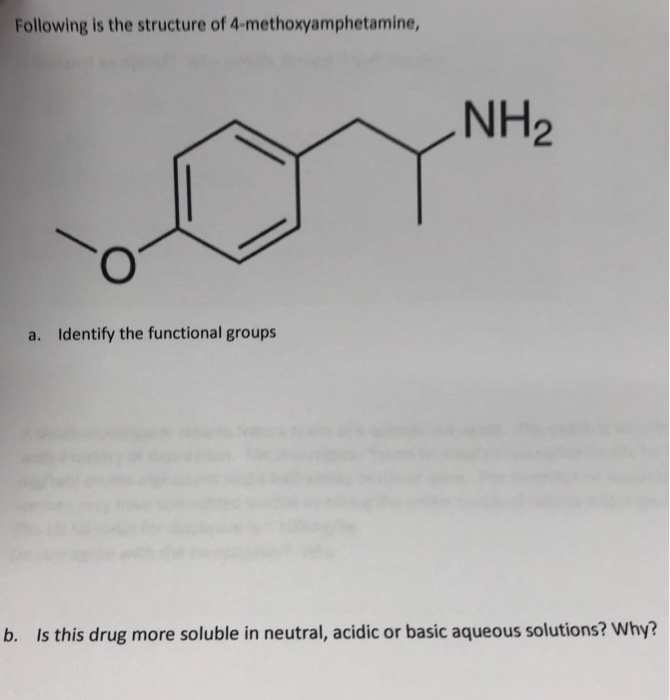 Solved Following is the structure of 4-methoxyamphetamine, | Chegg.com