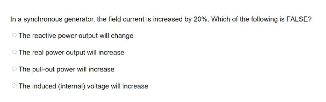 Solved In a synchronous generator, the field current is | Chegg.com