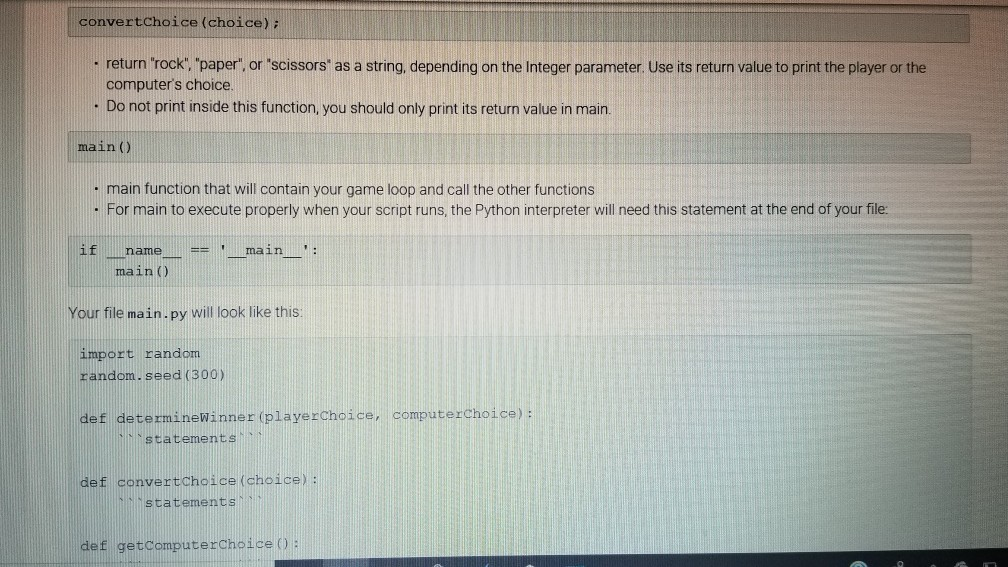 Solved 11.12 Python Assignment: Rock, Paper, Scissors Write | Chegg.com