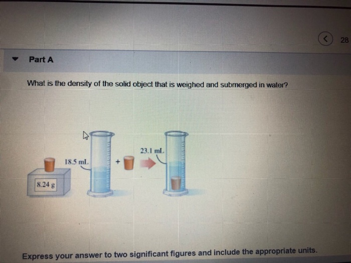 Solved Part A What is the density of the solid object that | Chegg.com