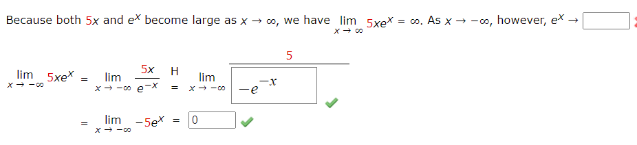 Solved Because both 5x ﻿and ex ﻿become large as x→∞, ﻿we | Chegg.com