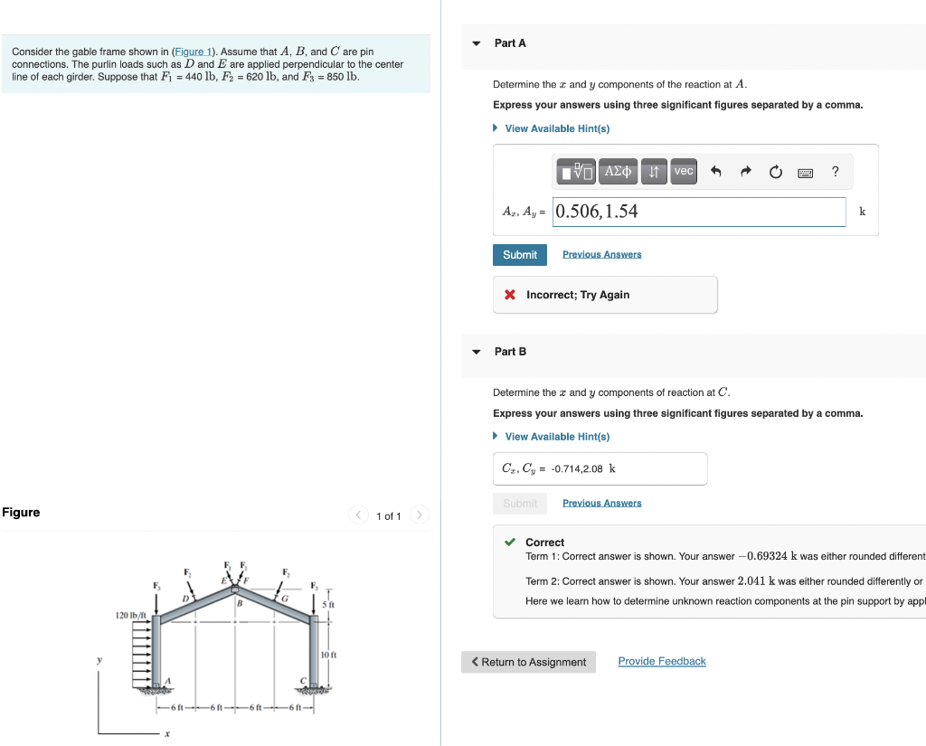 Solved Consider the gable frame shown in (Figure 1). Assume | Chegg.com