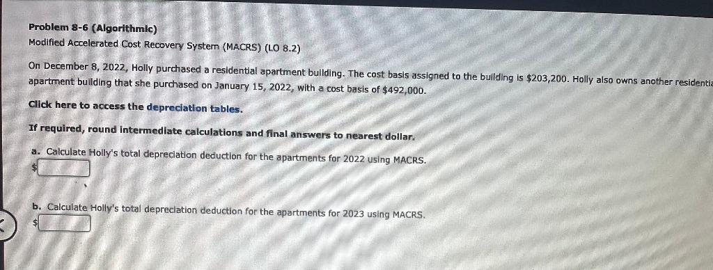 Solved Problem 8-6 (Algorithmic) Modified Accelerated Cost | Chegg.com Solved Problem 8-6 (Algorithmic) Modified Accelerated Cost | Chegg.com