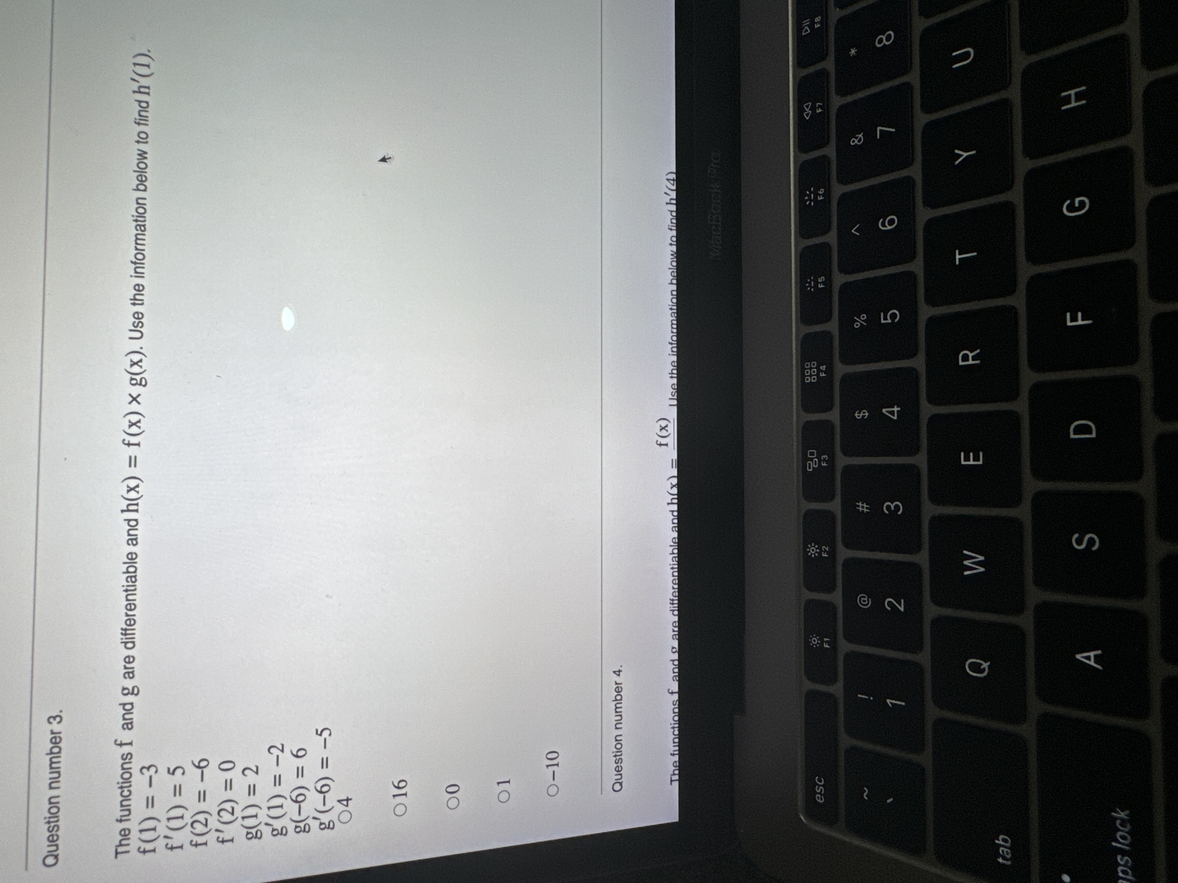 Solved Question number 3.The functions f ﻿and g ﻿are | Chegg.com