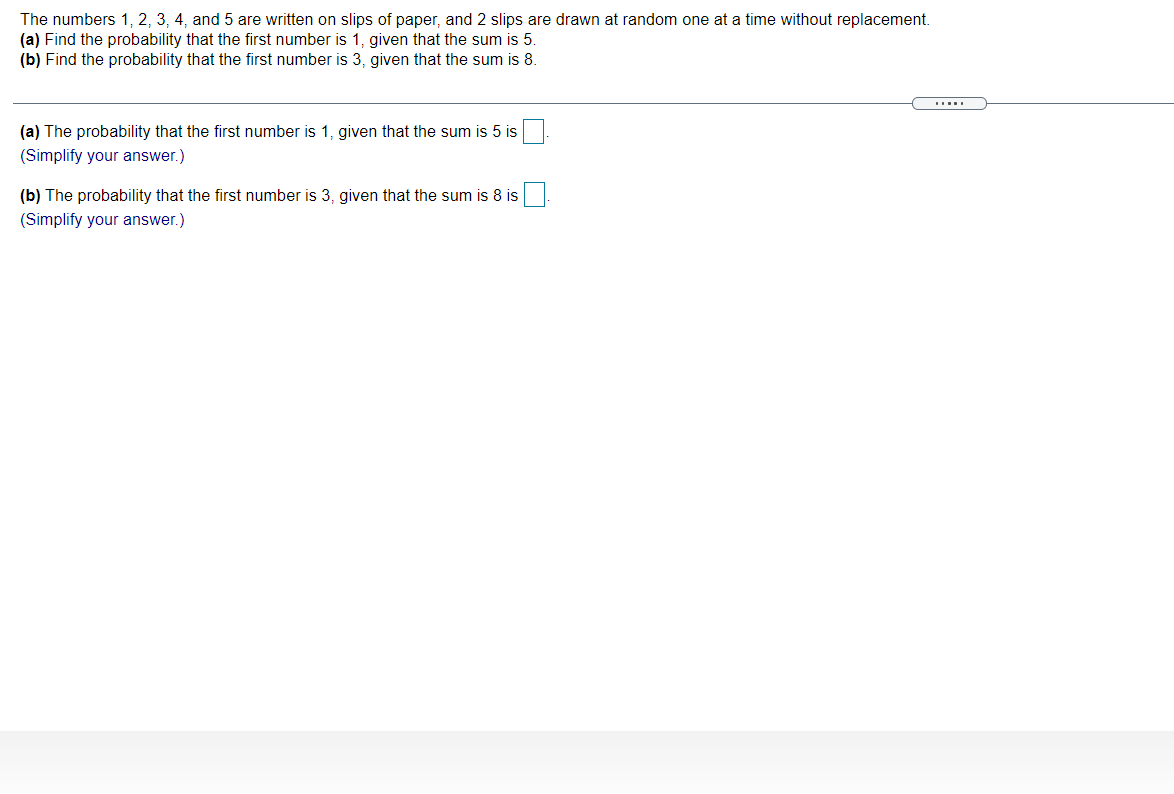 Solved The numbers 1, 2, 3, 4, and 5 are written on slips of | Chegg.com
