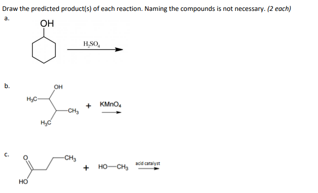 Solved Draw the predicted product(s) ﻿of each reaction. | Chegg.com