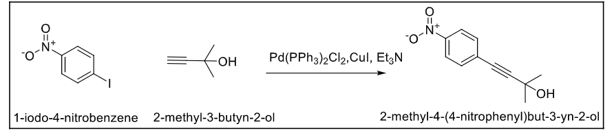 Solved Pd(PPh3)2Cl2,Cul, Et3N он 1-iodo-4-nitrobenzene | Chegg.com