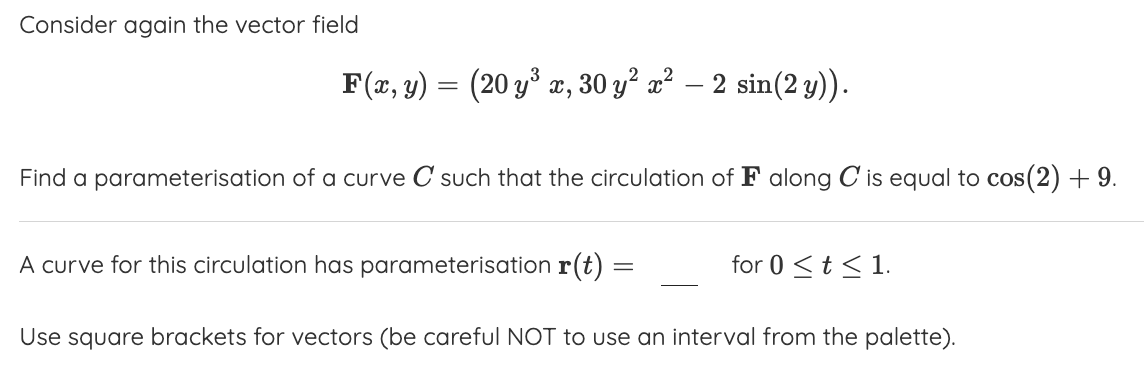 Solved Consider again the vector field | Chegg.com