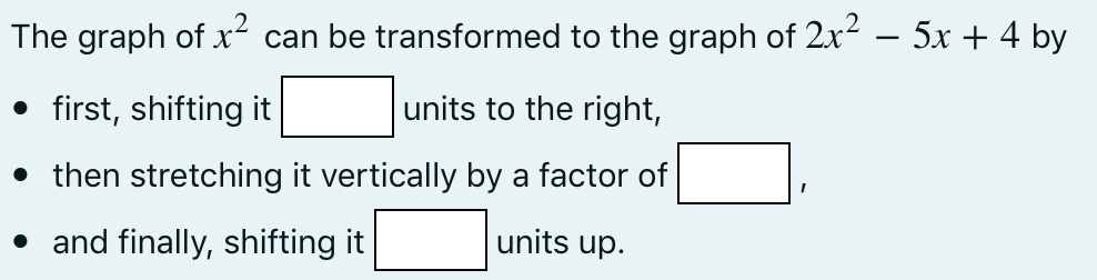 Solved The graph of x2 can be transformed to the graph of | Chegg.com