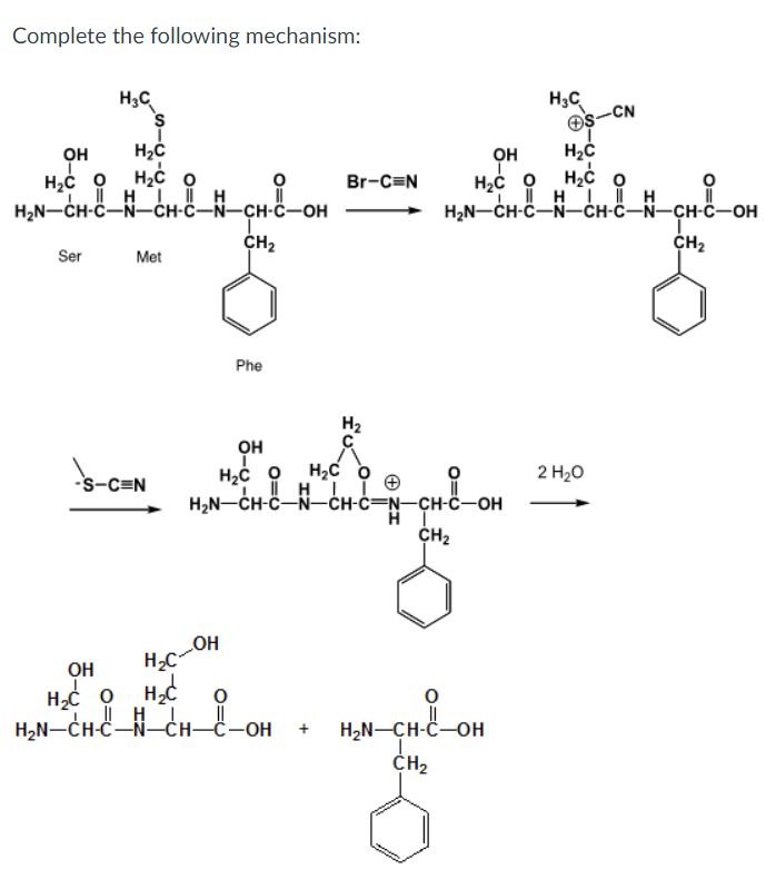 Solved Complete the following mechanism: H3C H3C $-CN s OH | Chegg.com