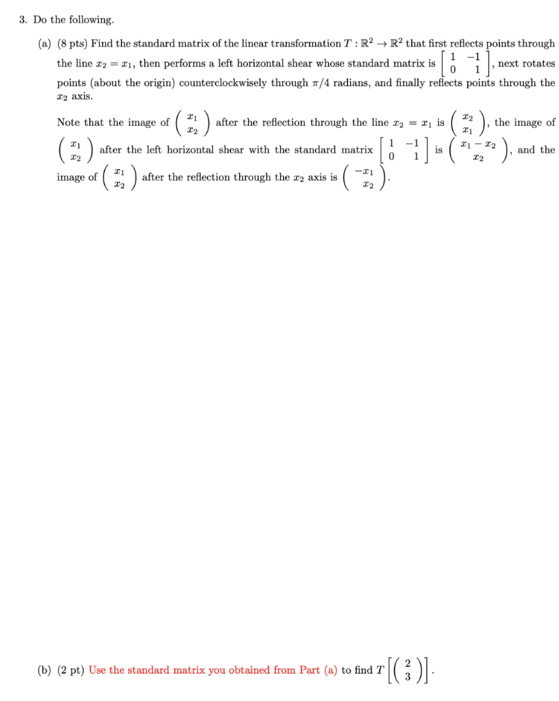 Solved 3. Do the following. (a) (8 pts) Find the standard | Chegg.com