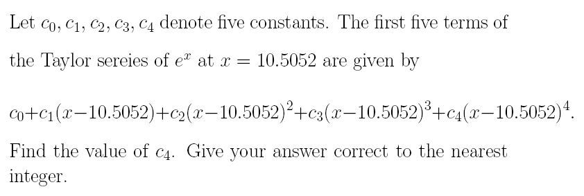Solved Let Co, C1, C2, C3, C4 denote five constants. The | Chegg.com