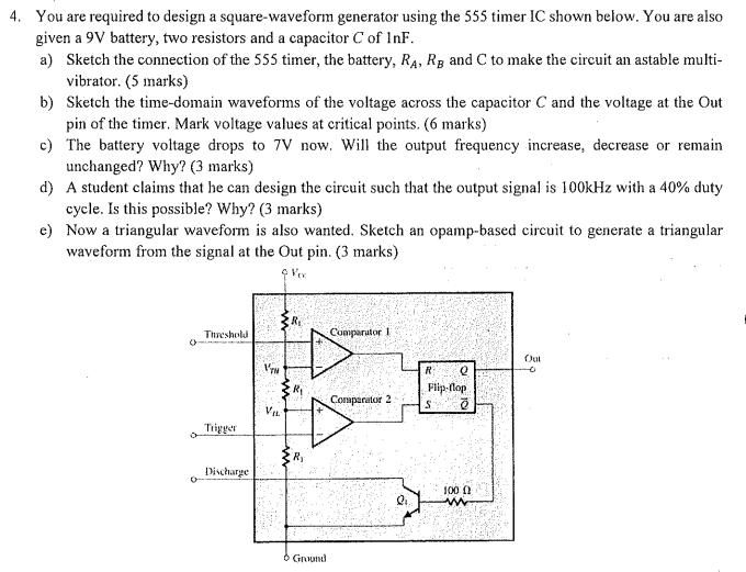 Solved 4. You are required to design a square-waveform | Chegg.com