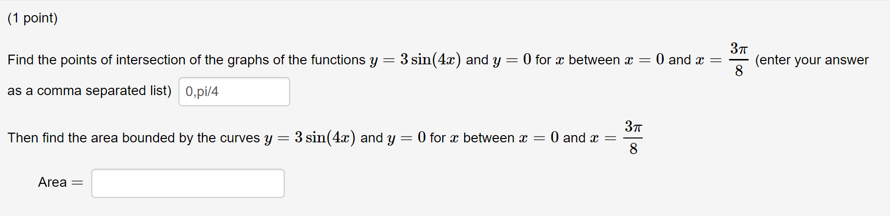 Solved (1 point) 37 Find the points of intersection of the | Chegg.com