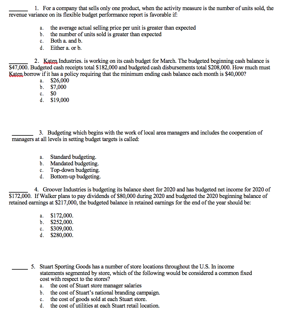 Solved 1. For a company that sells only one product, when | Chegg.com