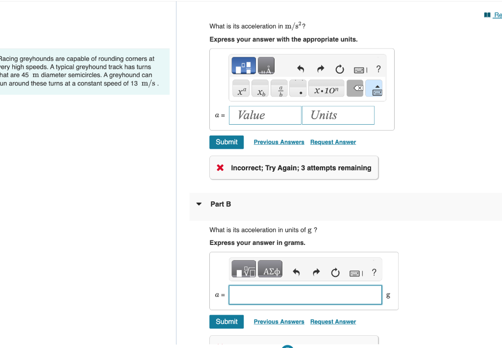 Solved What is its acceleration in m/s2 ? Express your | Chegg.com