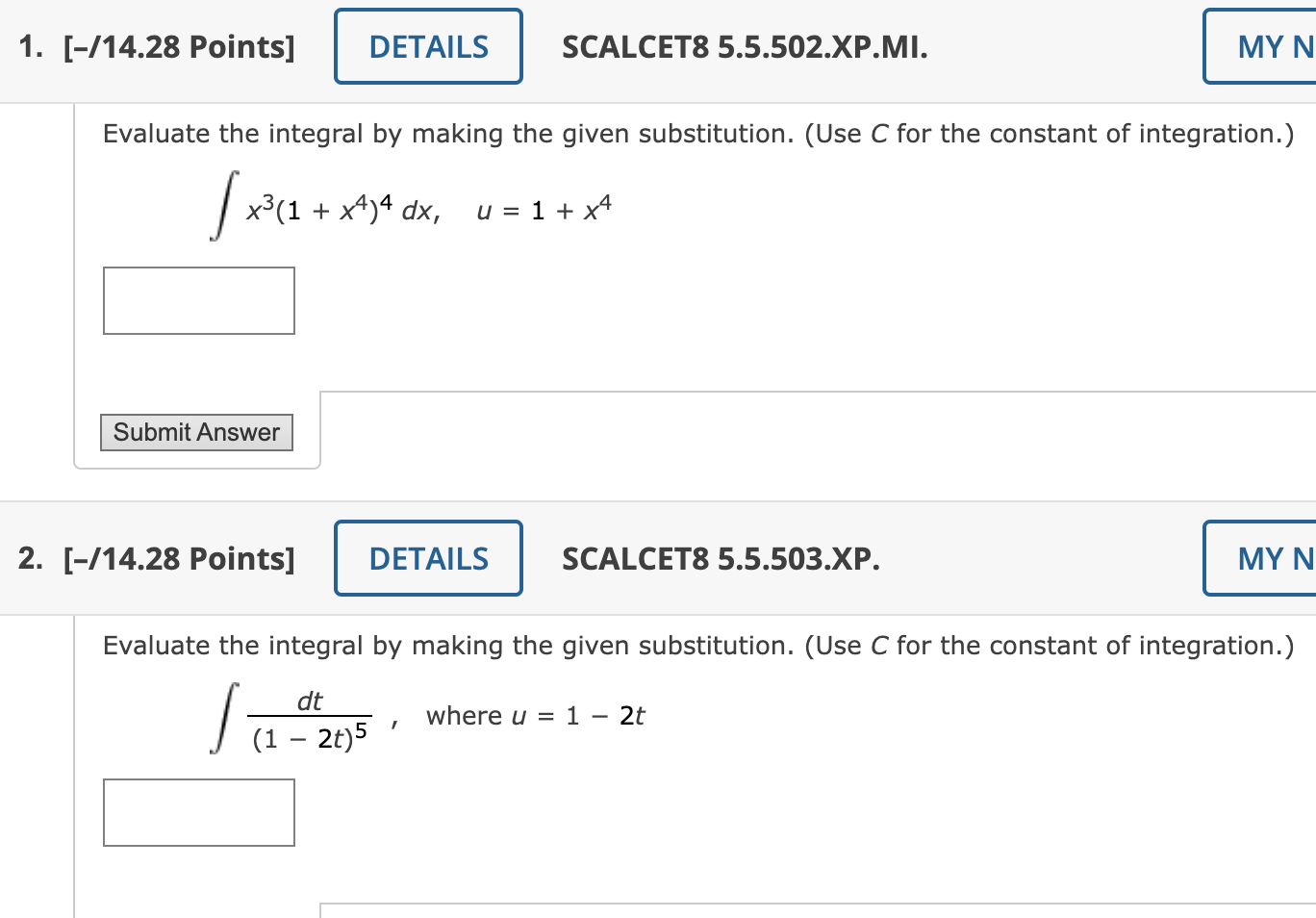 Evaluate the integral by making the given | Chegg.com