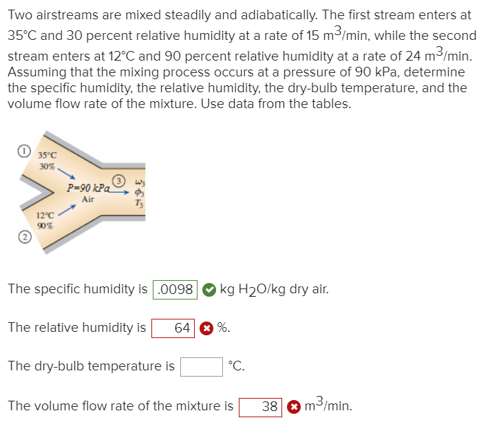 Solved Two airstreams are mixed steadily and adiabatically. | Chegg.com