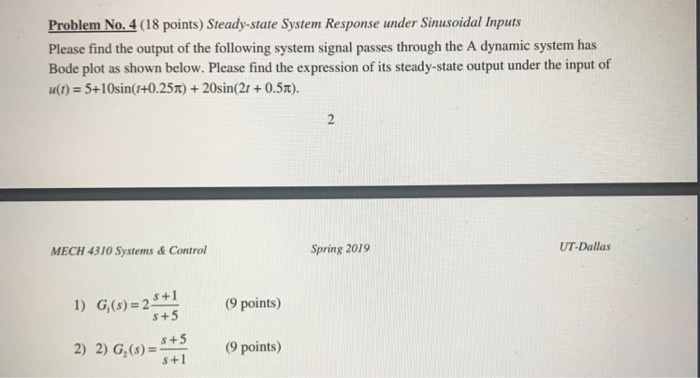 Solved Problem No. 4 (18 points) Steady-state System | Chegg.com