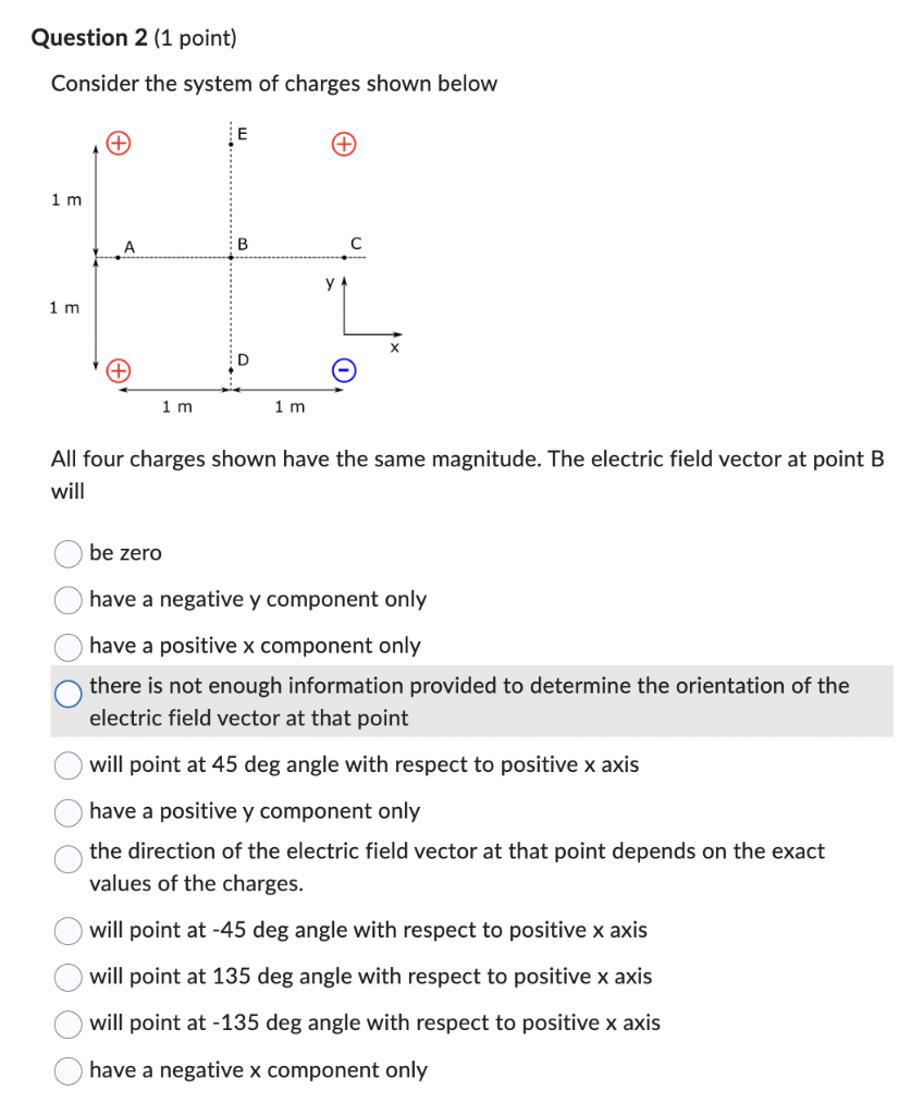 Solved Question 1 (1 point) If E1 is the electric field | Chegg.com