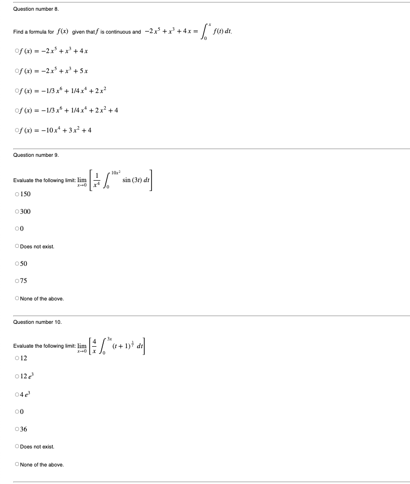 Solved Questions 8-10 | Chegg.com