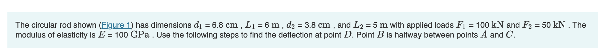 Solved Learning Goal: To calculate the elastic deflection in | Chegg.com