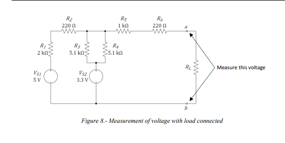 Solved Figure 8.- Measurement of voltage with load connected | Chegg.com