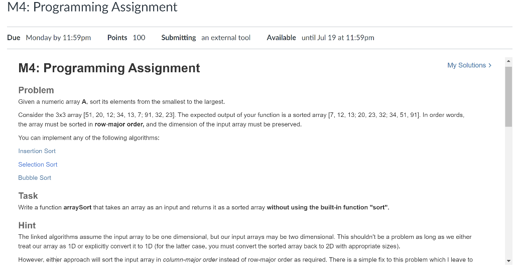 Solved M4: Programming Assignment Due Monday by 11:59pm | Chegg.com