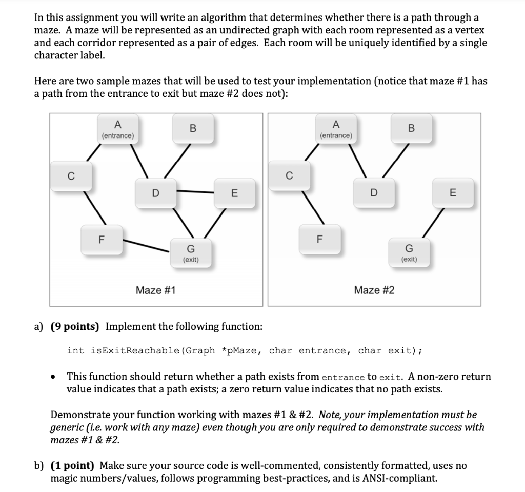 Solved In this assignment you will write an algorithm that | Chegg.com