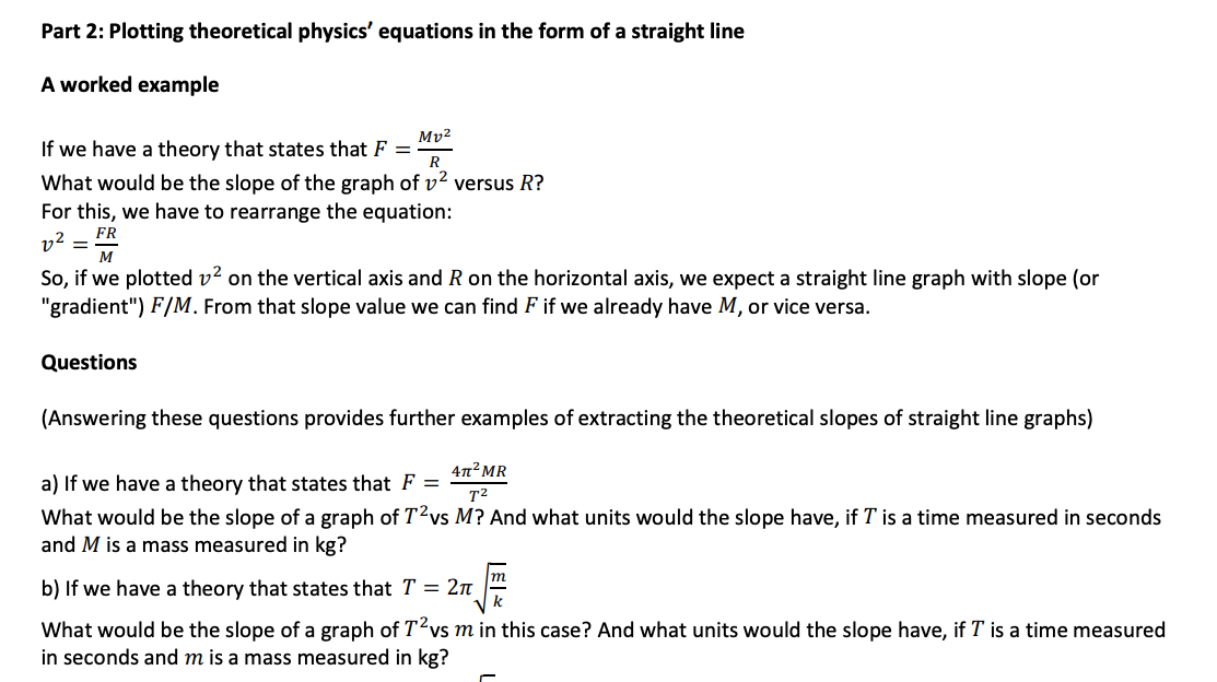 Solved Part 2: Plotting theoretical physics' equations in | Chegg.com