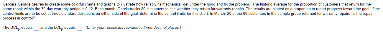 Solved process in control? The UCLp equals and the LCLp | Chegg.com