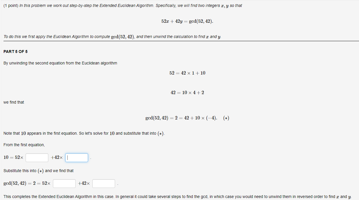 Solved (1 point) In this problem we work out step-by-step | Chegg.com