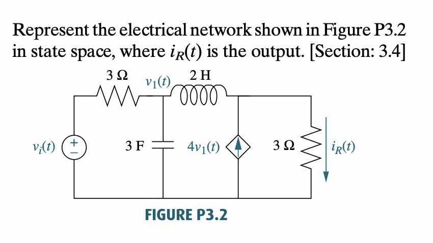 Solved Represent the electrical network shown in Figure P3.2 | Chegg.com