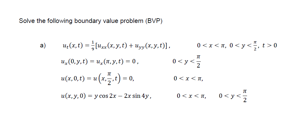 Solved Solve the following boundary value problem (BVP) a) | Chegg.com