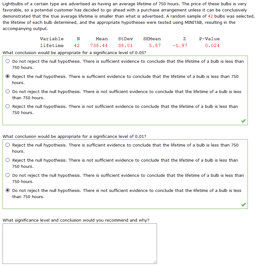 Solved Lightbulbs of a certain type are advertised as having | Chegg.com
