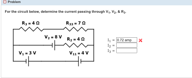 Solved For the circuit below, determine the current passing | Chegg.com