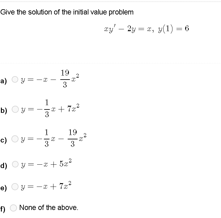 Solved Give the solution of the initial value problem | Chegg.com