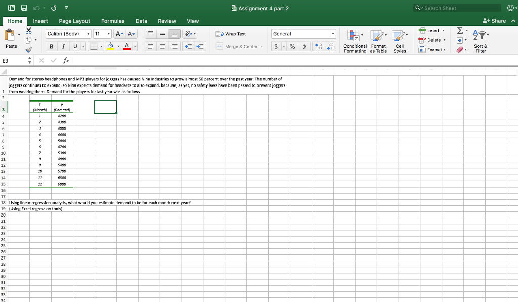 Solved Assignment 4 part 2 Q Search Sheet Insert Page Layout | Chegg.com